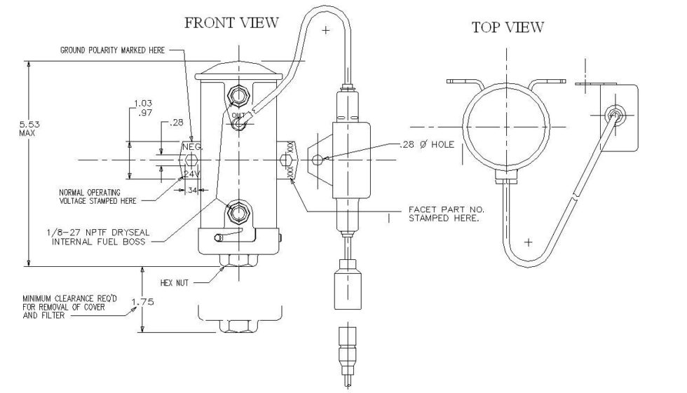 Specifications | Fuel Pumps | Motor Components, LLC