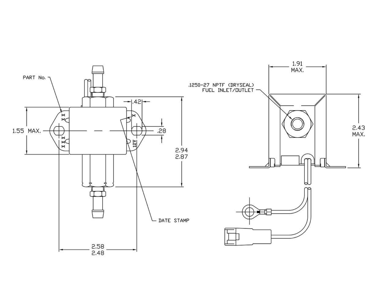 Specifications | Fuel Pumps | Motor Components, LLC