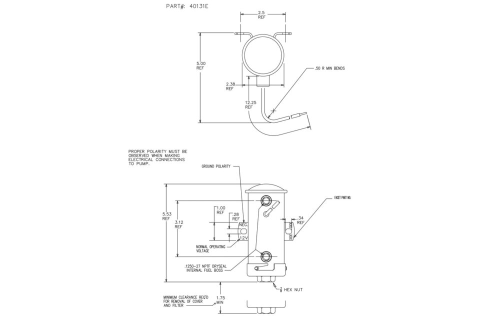 Specifications | Fuel Pumps | Motor Components, LLC