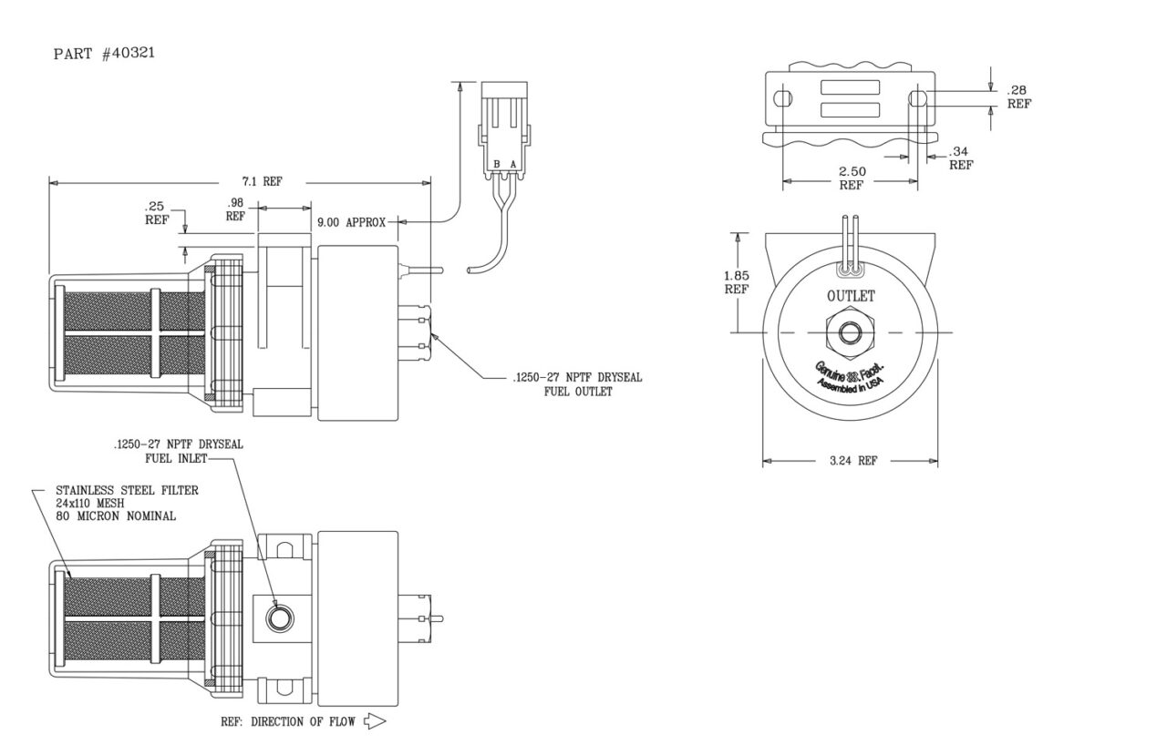 Specifications | Fuel Pumps | Motor Components, LLC